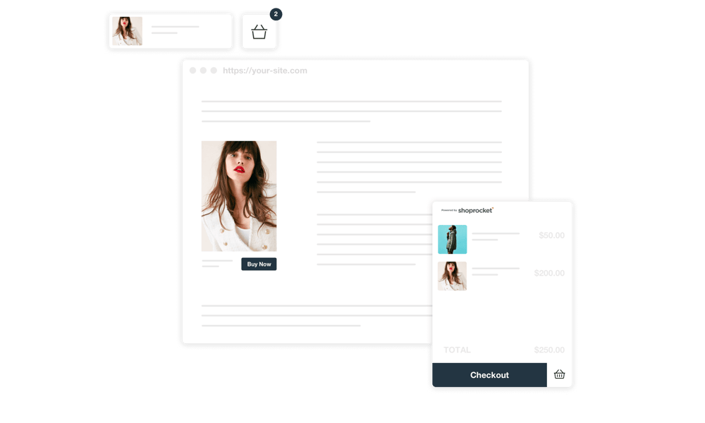 Embed a shopping cart into any website, even flat HTML - Shoprocket